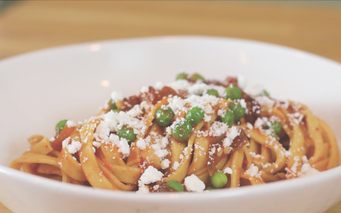 Chitarra Pasta with Pancetta and Peas « Kitchen and Craft